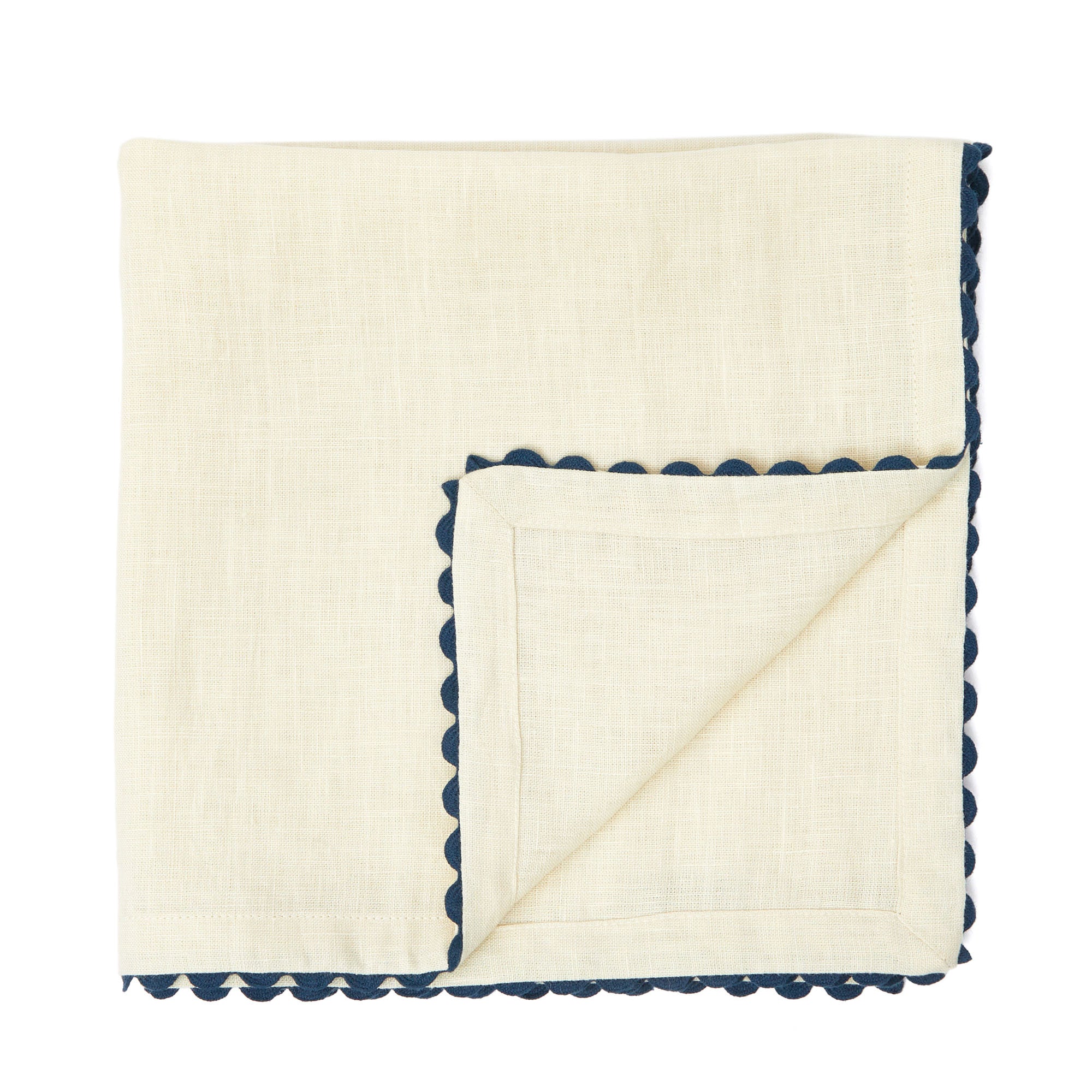 Serenity Ric Rac Linen Napkin Washed Blue 45 x 45cm by TCS Studio – The ...