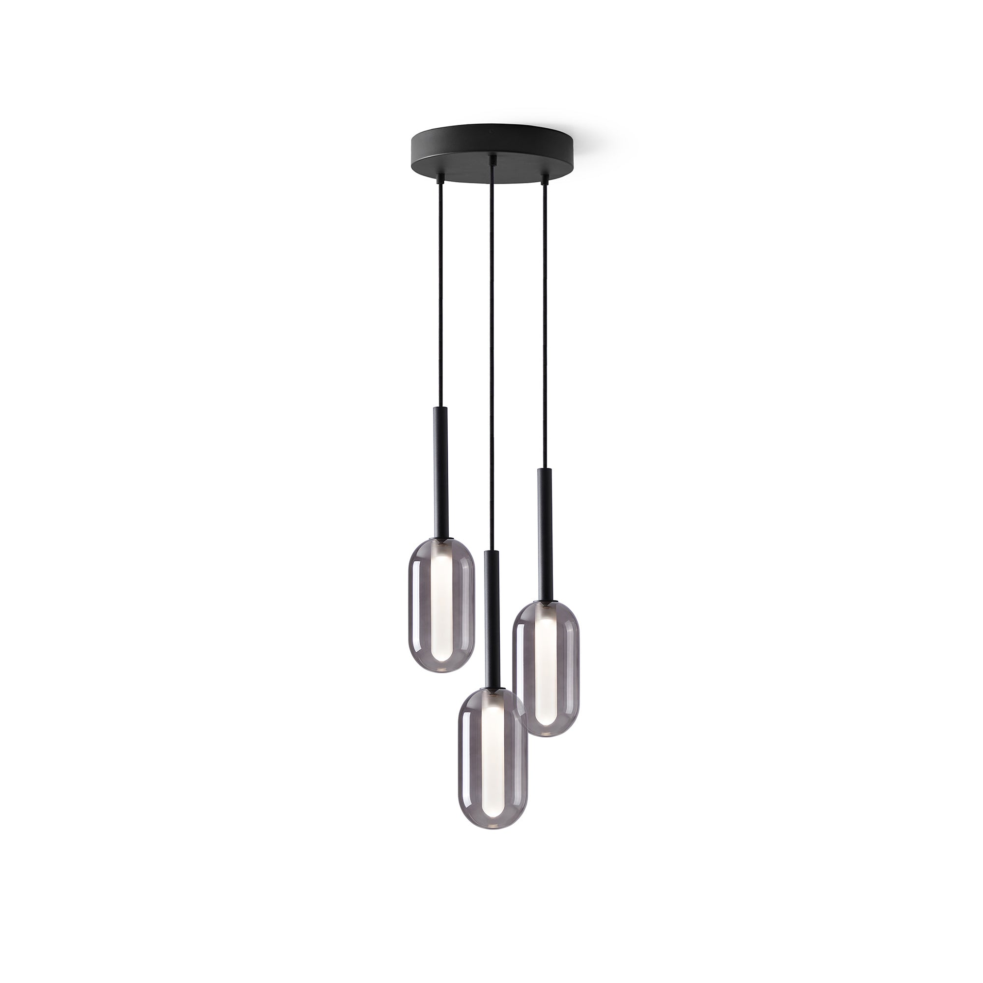 Droplet Dimmable Three Cluster Ceiling Light Smoked Glass by TCS Studio ...