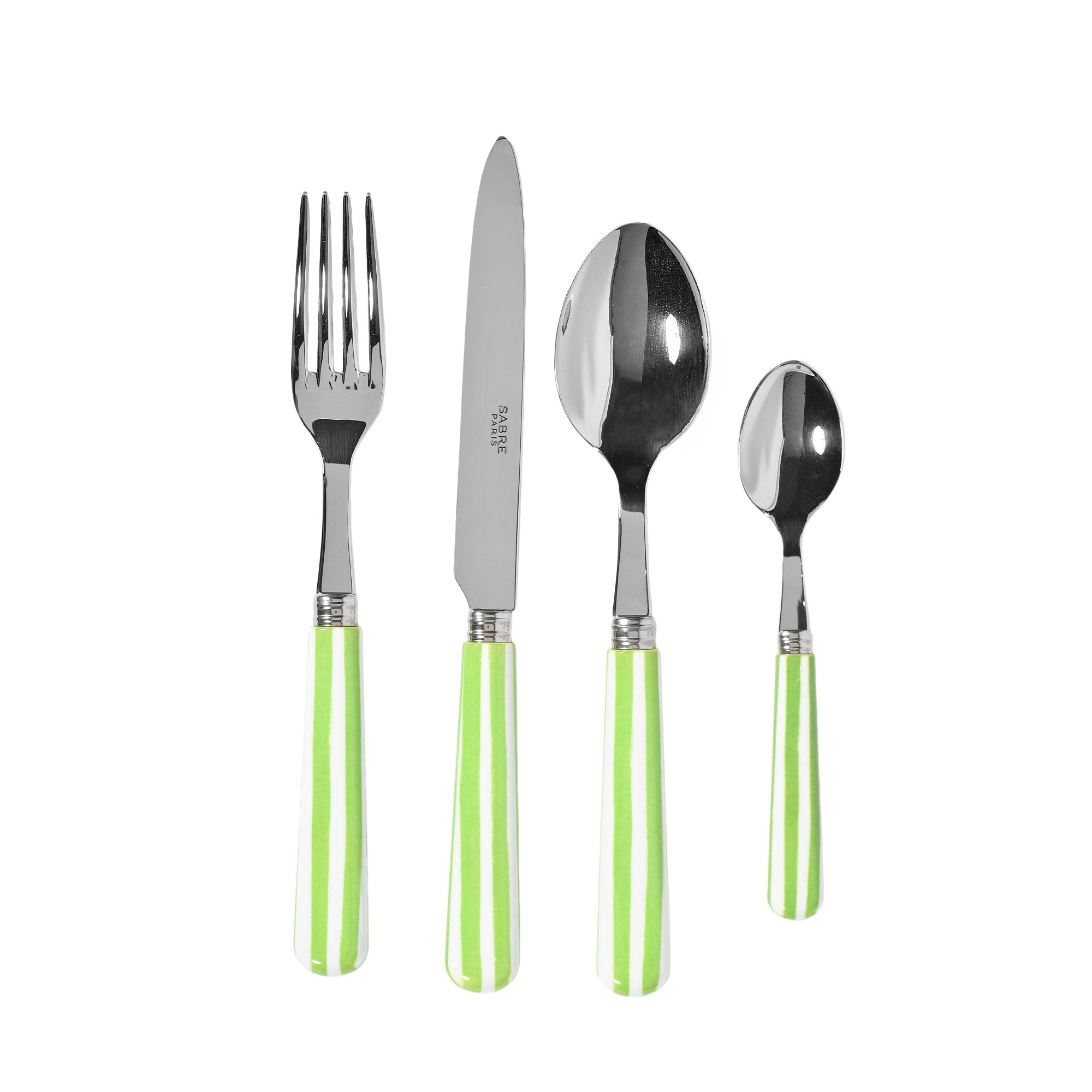 White Stripe Set of 4 Pcs - Garden Green – The Conran Shop