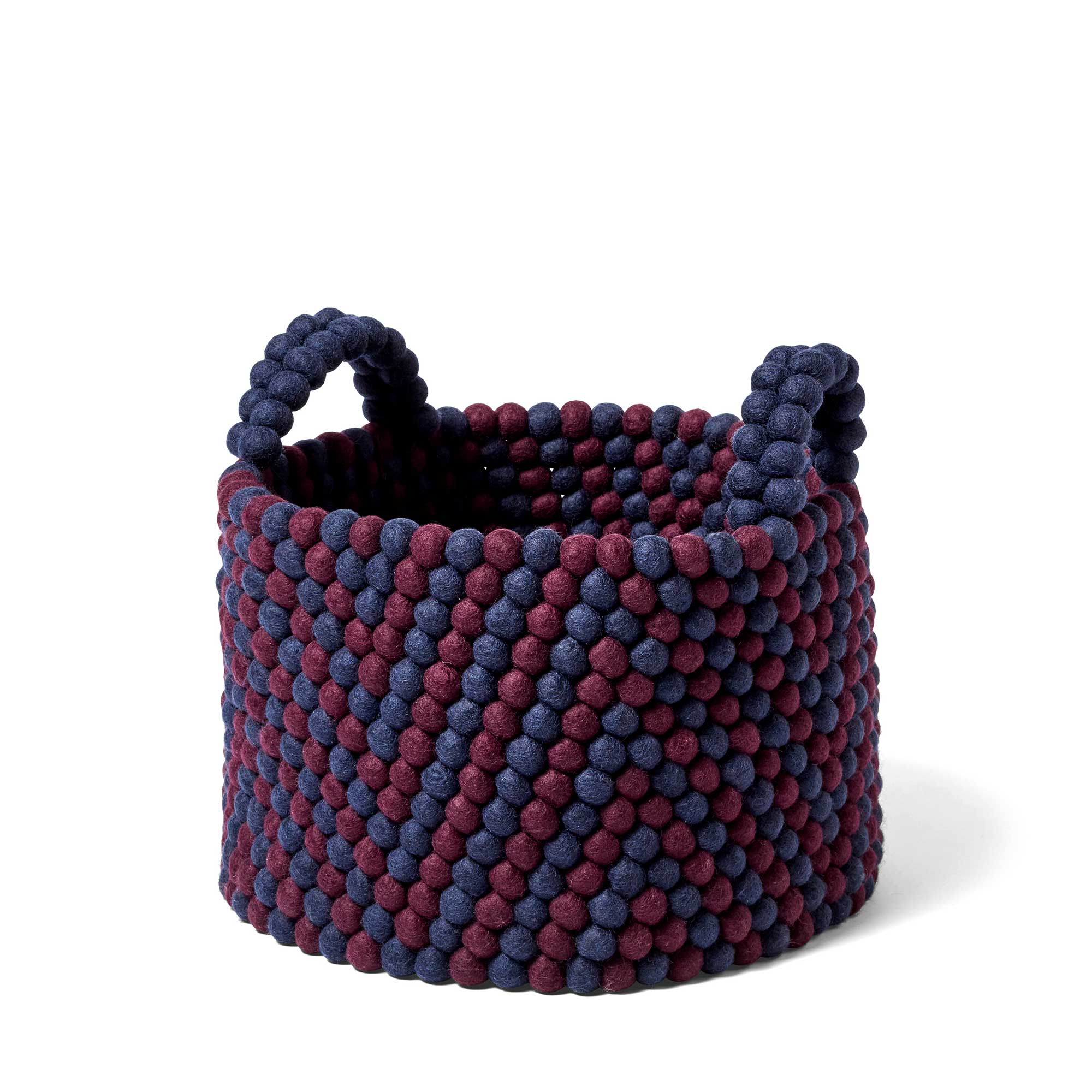 Bead Basket With Handle - Burgundy Chevron by Hay – The Conran Shop