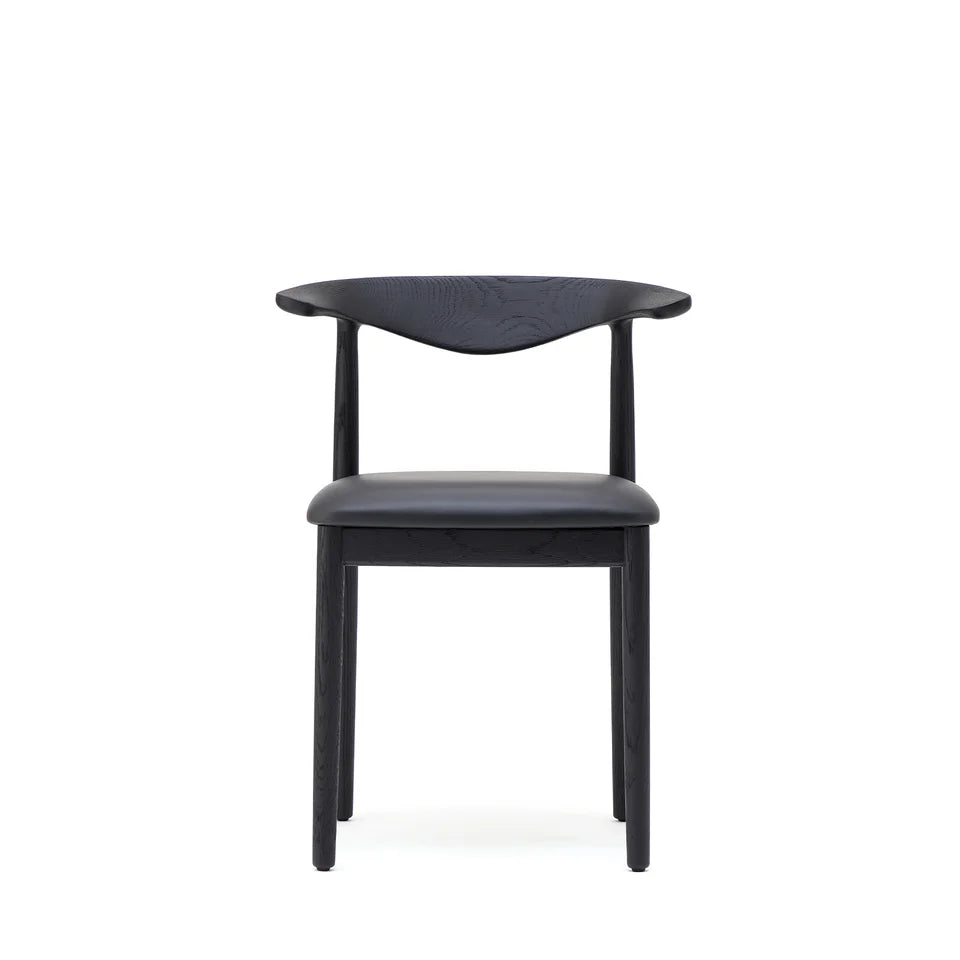 Delta Chair Black Leather & Black Stained Oak by TCS – The Conran Shop