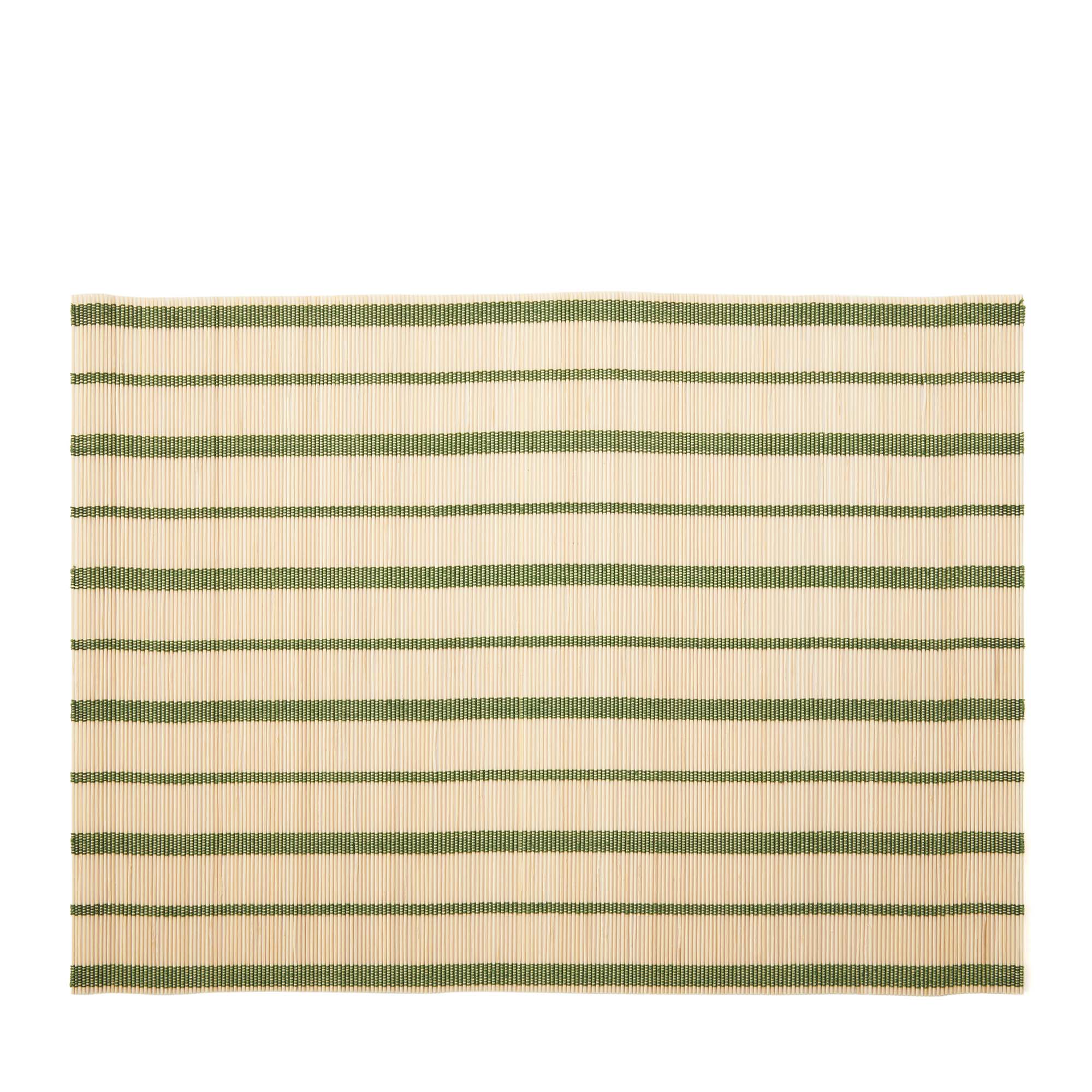 Bamboo Rectangular Placemat Sage & Natural 45 x 33cm by TCS Studio ...