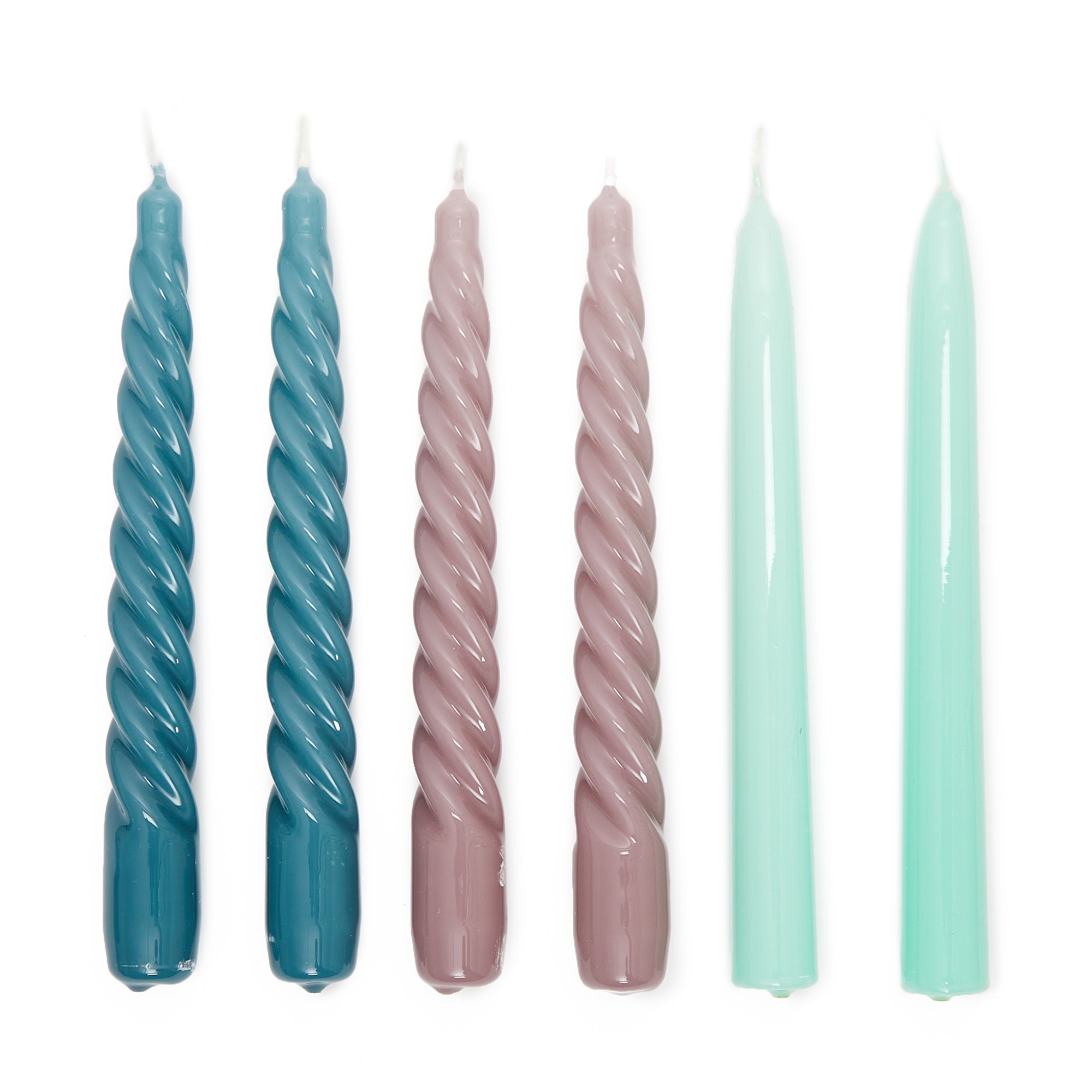 Set of 6 Twist & Straight Candles Tonal 20cm by TCS Studio – The Conran ...